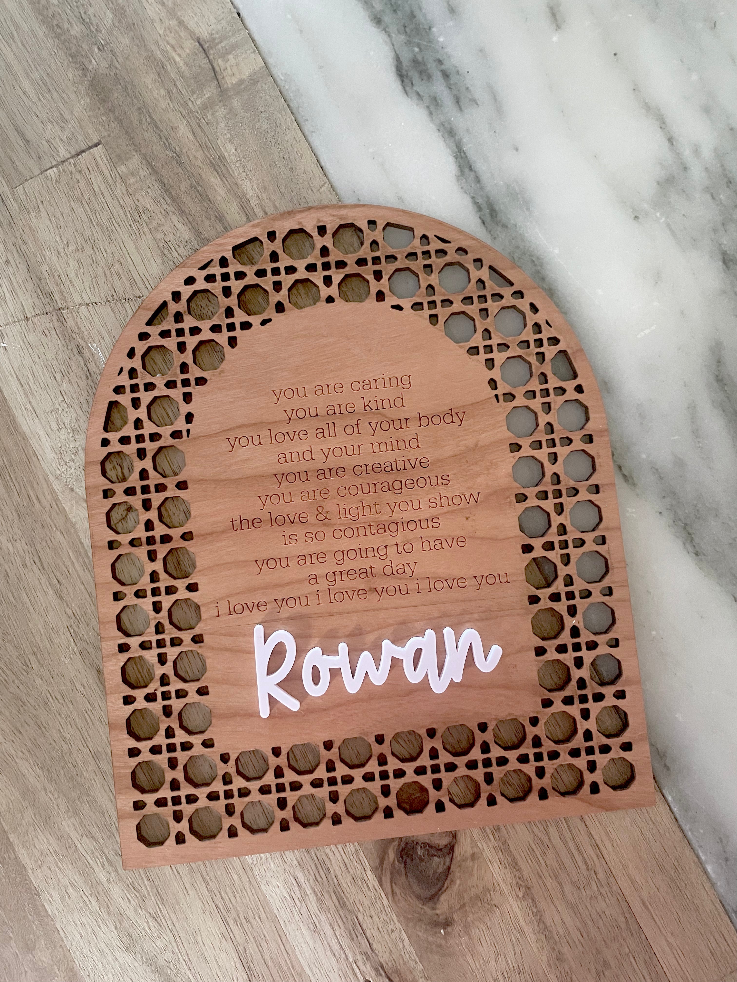 Rattan Boho Positive Affirmation Sign – JL Woodworking & Designs